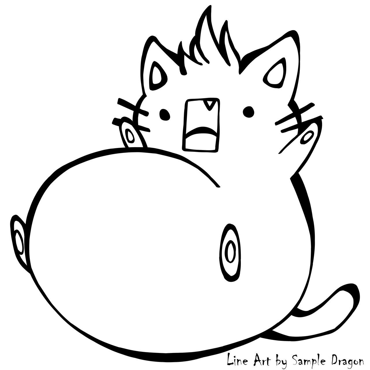 Extra Chonky Cat Black And White Free2use By Sampledragon On Deviantart