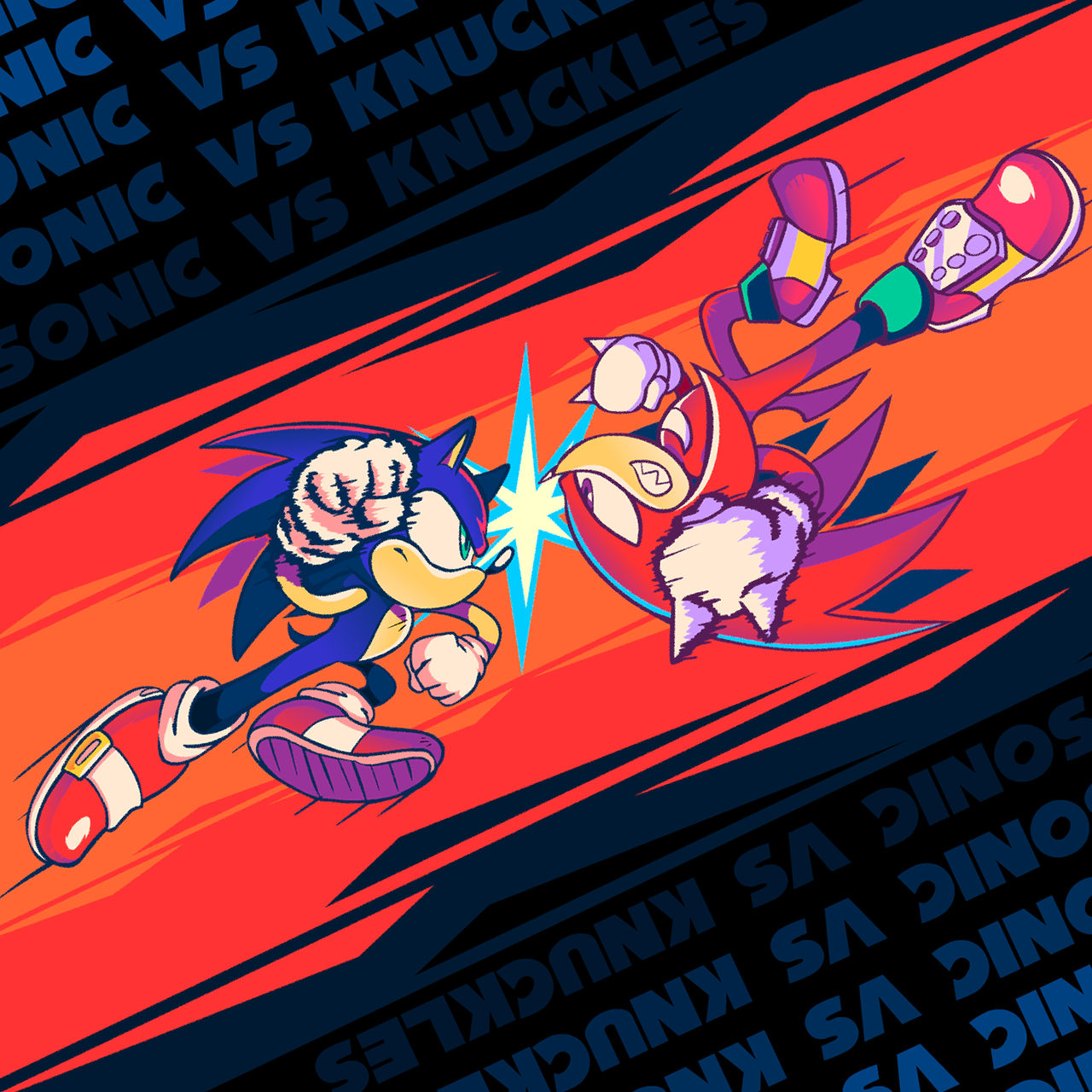 Sonic Vs Knuckles By Nkognz On Deviantart