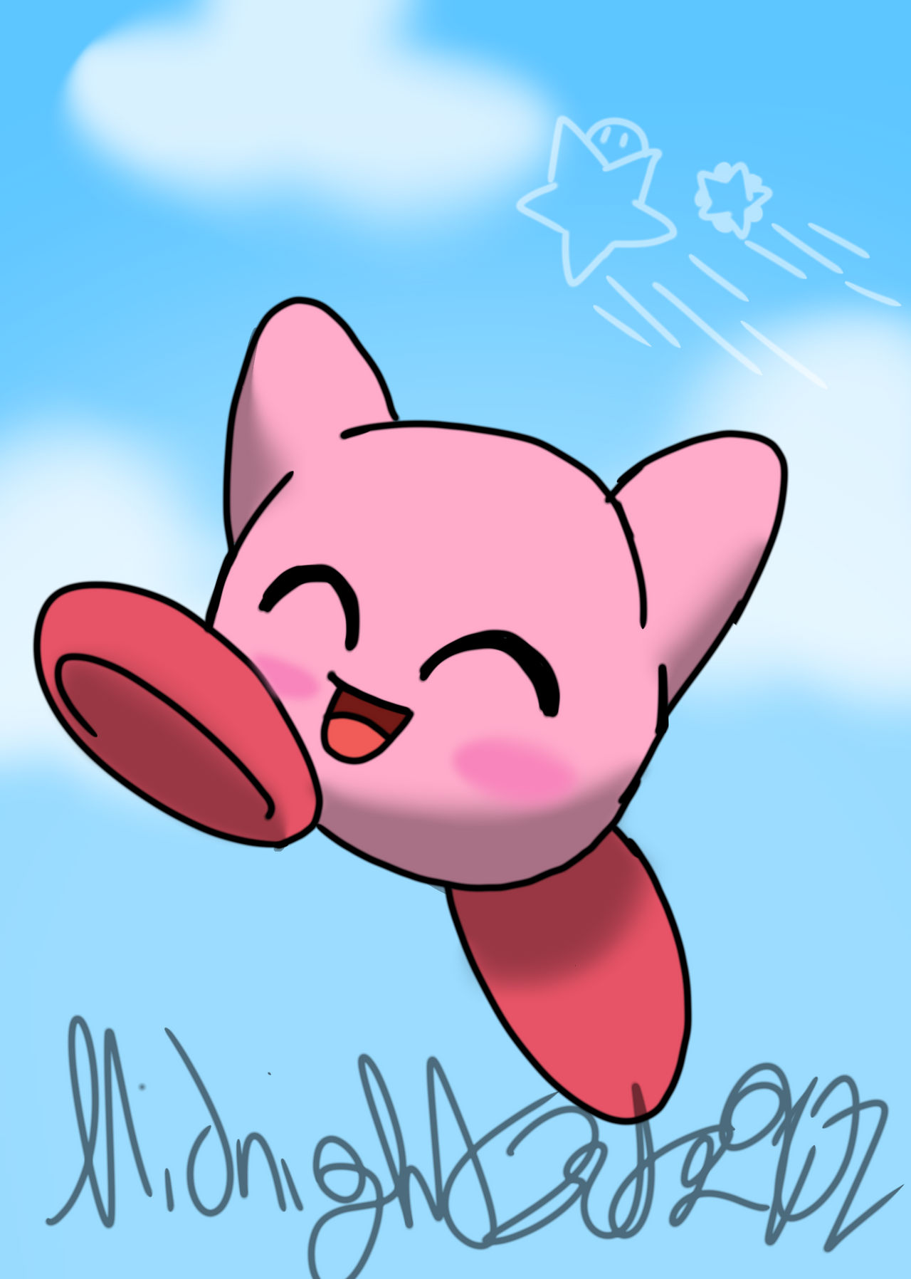 Kirby Drawing By Zetathelata On Deviantart