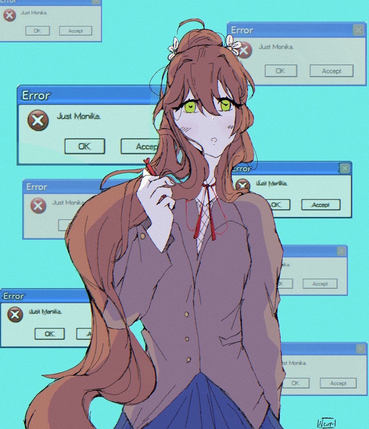 Just Monika By Neonreyart On Deviantart