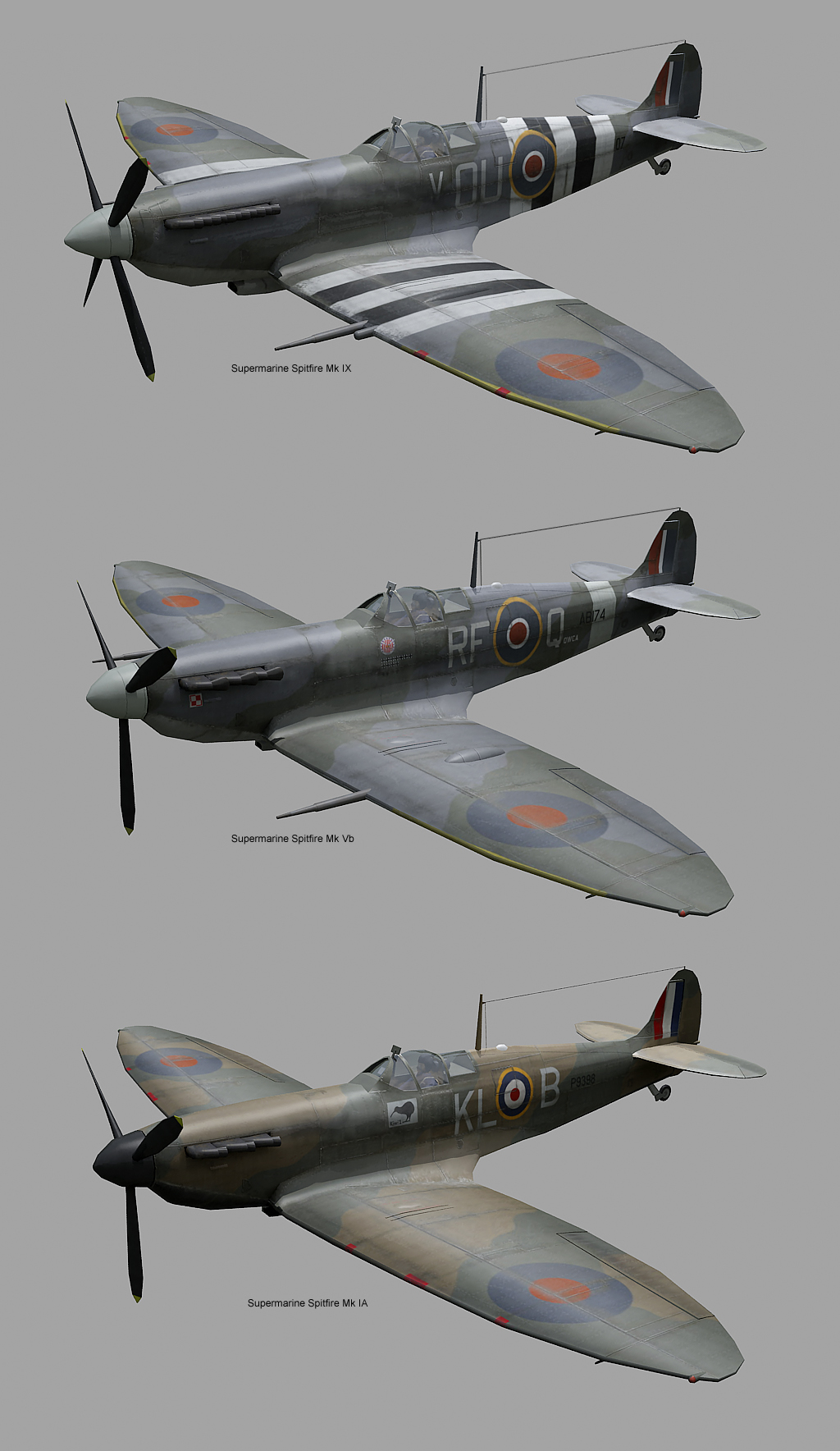 3 Spitfire variants by robfleet on DeviantArt