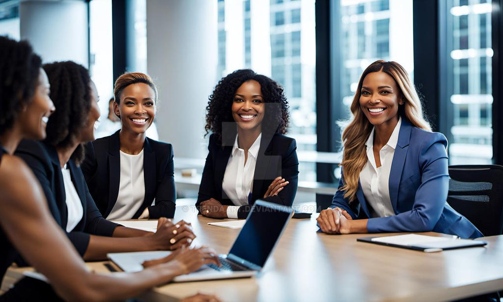 Multicultural businesswomen smiling cheerfully dur by TrendAArt on ... Multicultural businesswomen smiling cheerfully dur by TrendAArt on ...