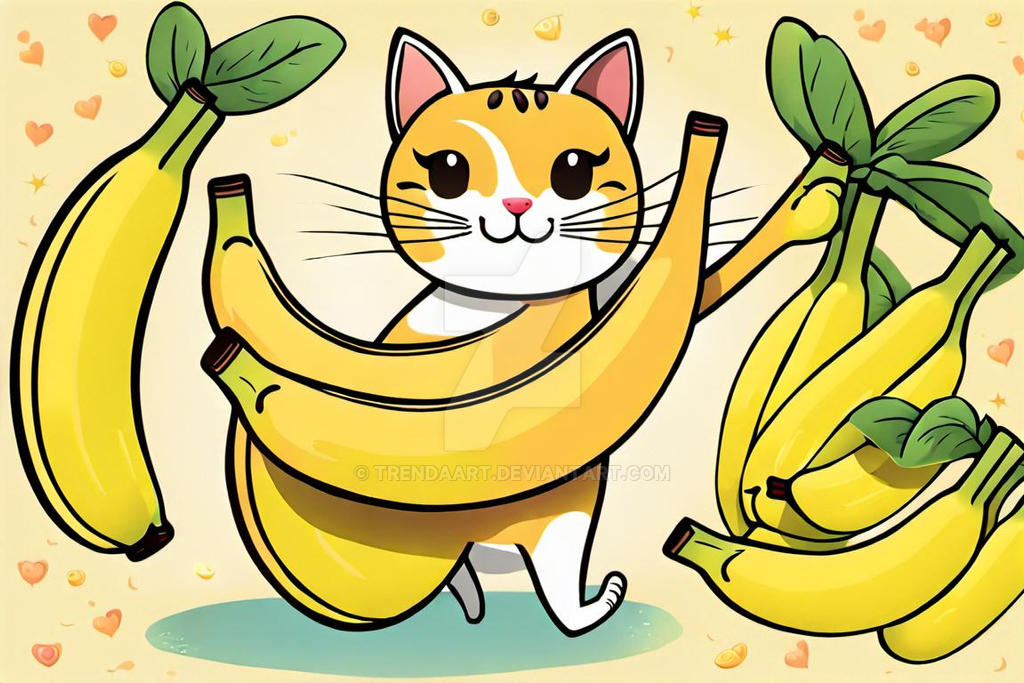Banana Ballet Adorable Cat Clip Art By Trendaart On Deviantart