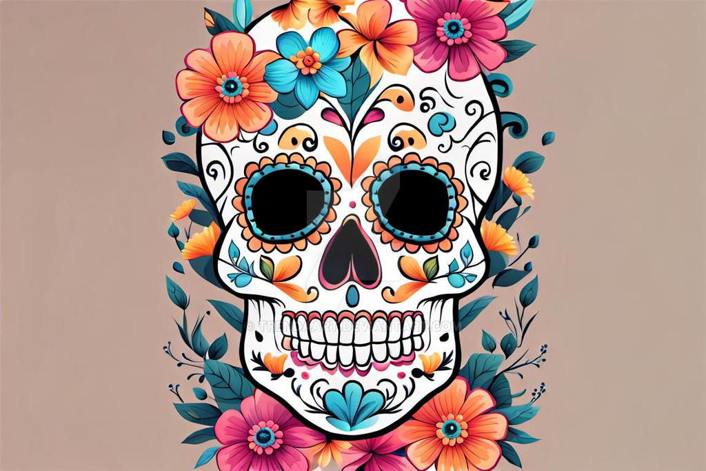Floral Sugar Skull Art For Commercial Use By Trendaart On Deviantart