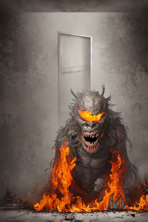 Monster In Flames By Wasyleque On Deviantart