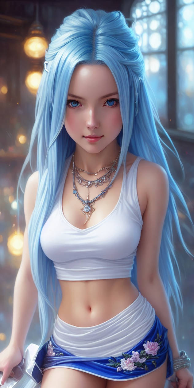 Blue Hair Girl By Androidw09 On Deviantart