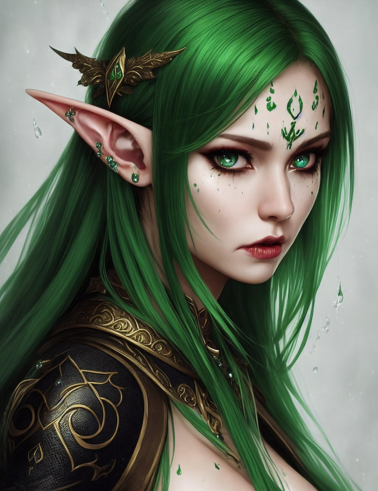 Green Haired Elf By Koyld On Deviantart