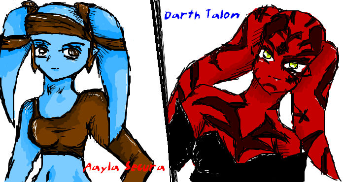 Darth Talon And Aayla Secura By Kissori On Deviantart