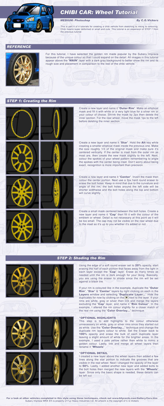 Chibi Car - Wheel Tutorial by CGVickers on DeviantArt Chibi Car - Wheel Tutorial by CGVickers on DeviantArt