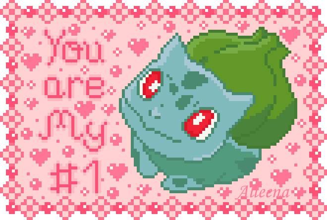 Bulbasaur Valentines Day Pixel Art By Alleenaspixels On Deviantart