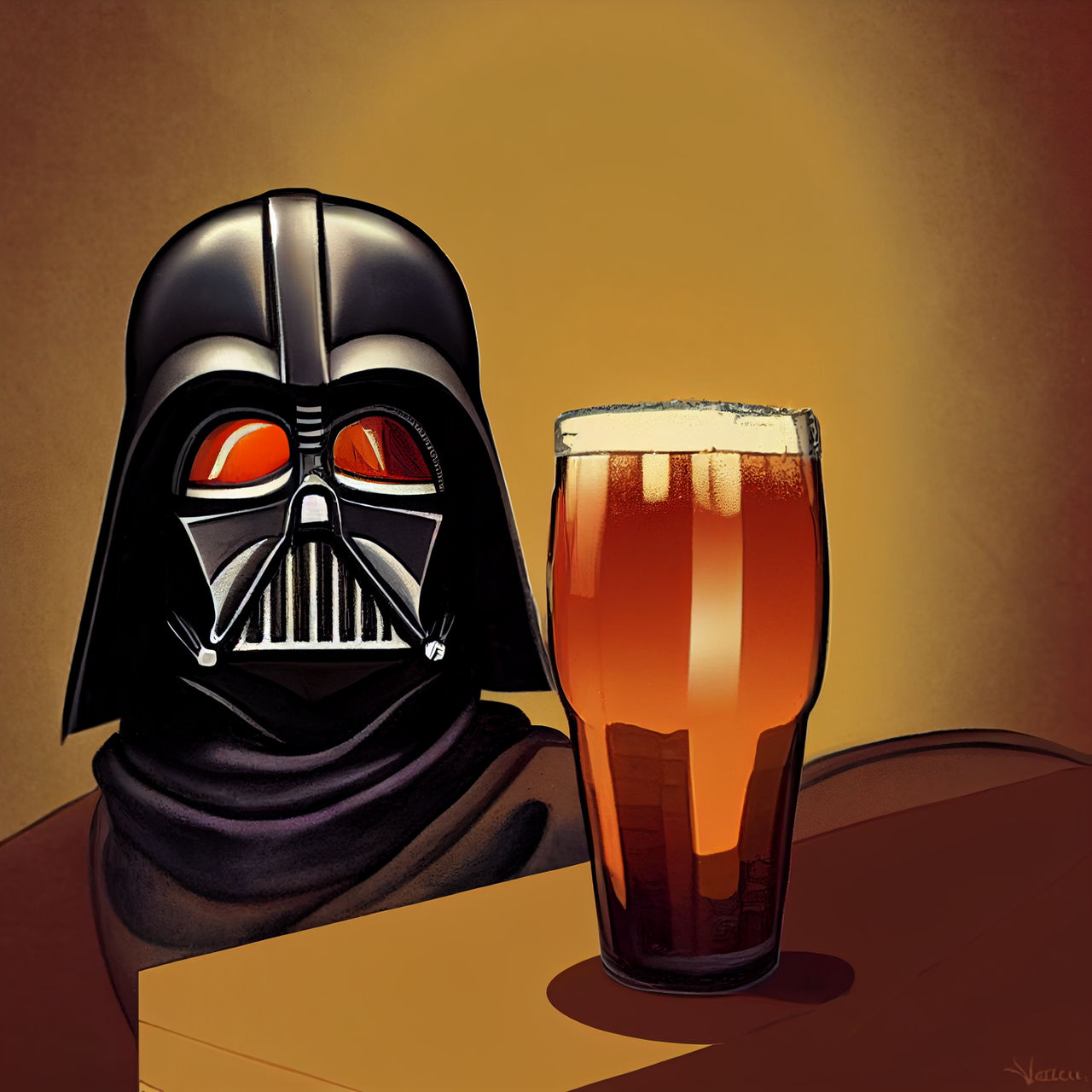 Darth Vader Drink A Beer By Virtualzartist On Deviantart