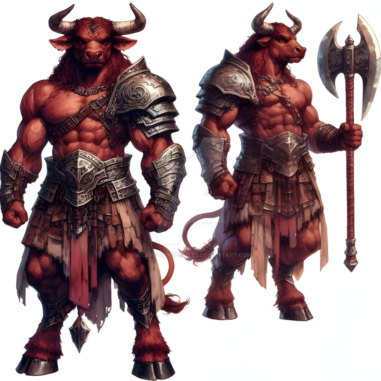 Adoptable Minotaur Character Conceptual Art 6 By Aicraftadoptables On Deviantart