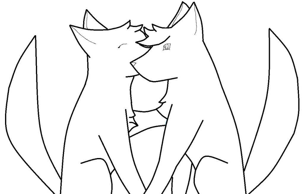Wolf Couple Lineart By Nightdemon12 On Deviantart