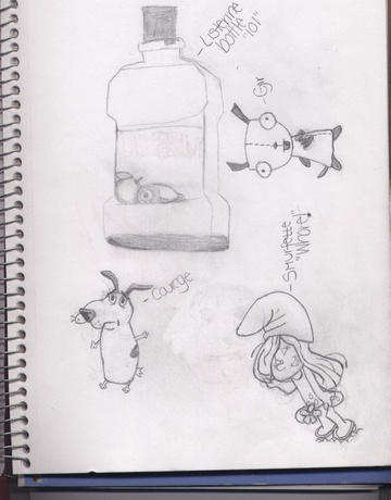 Courage and Gir+Smurfette by C0keNEx on DeviantArt