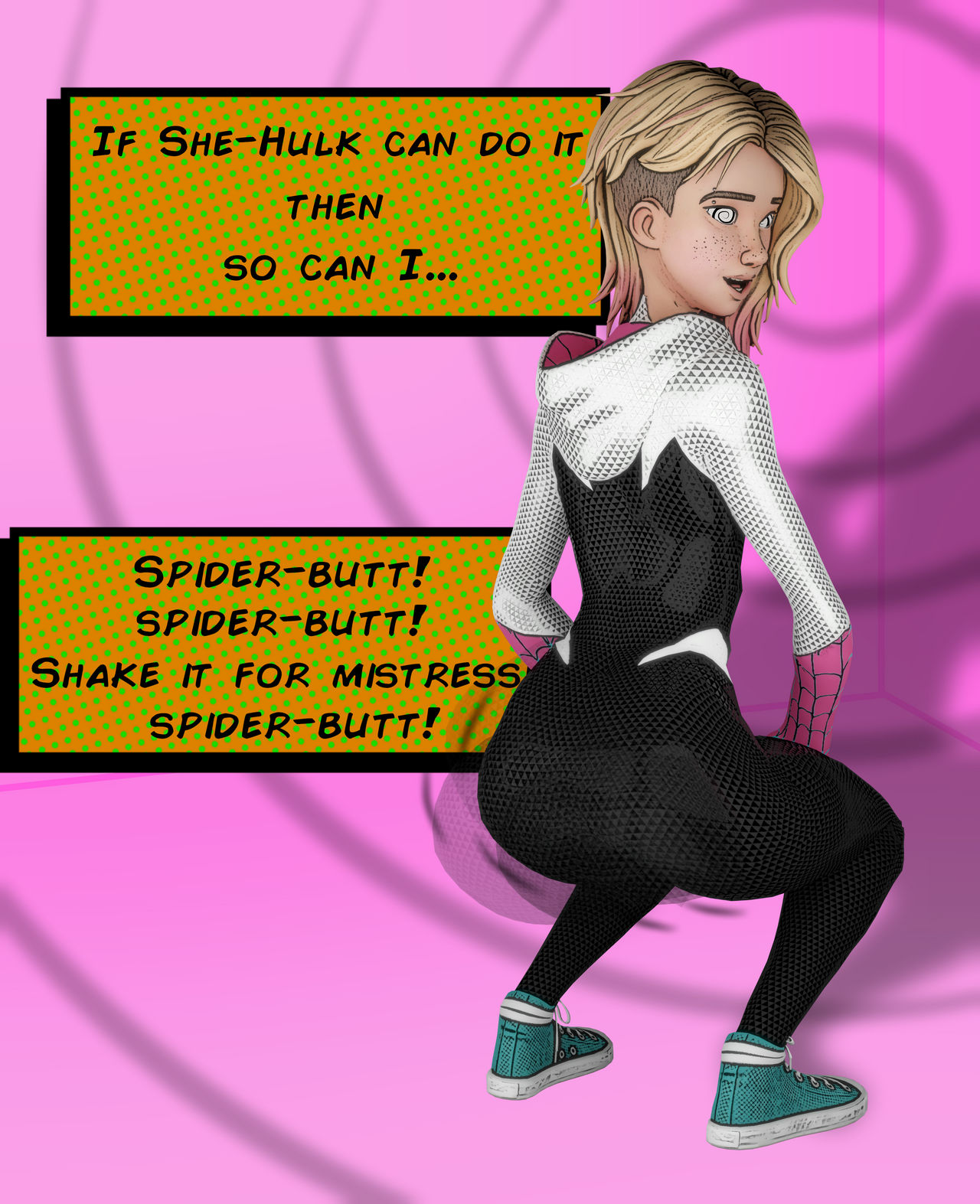 Spider Gwen Shaking It Like She Hulk By Saltygauntlet On Deviantart
