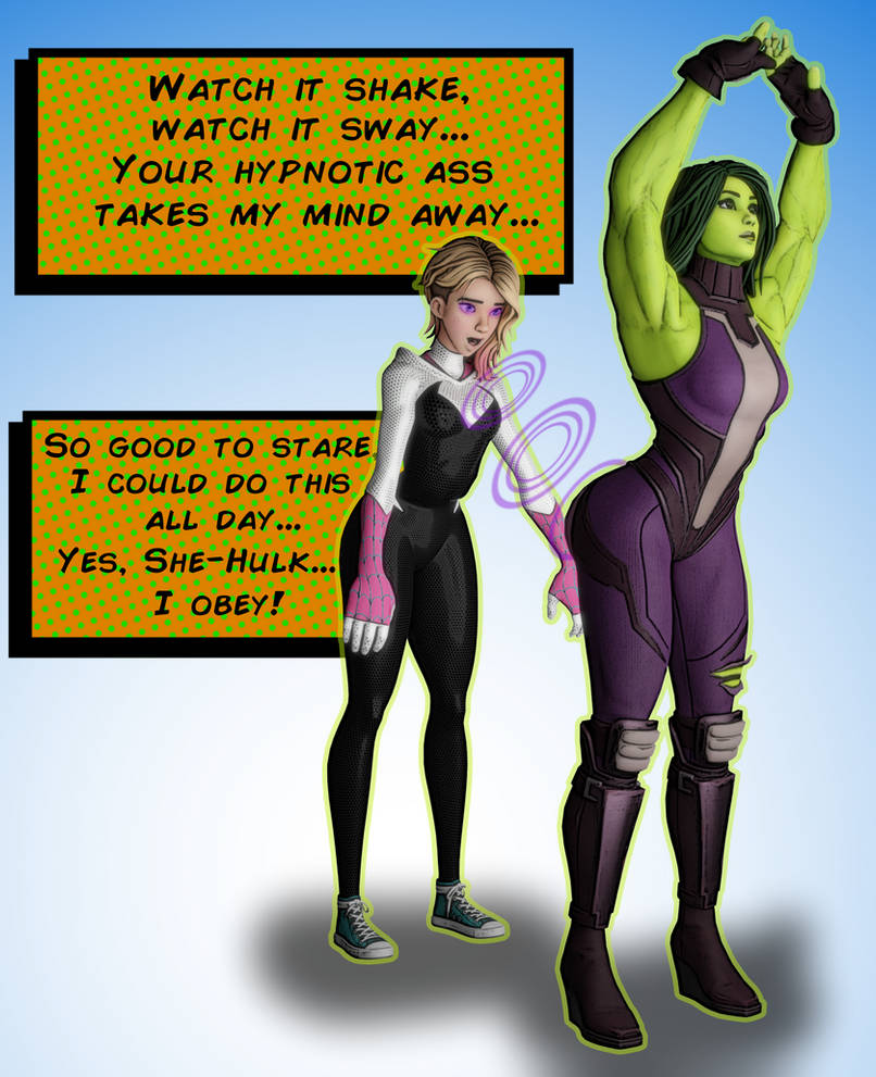 Spider Gwen And She Hulk Hypno Ass By Saltygauntlet On Deviantart
