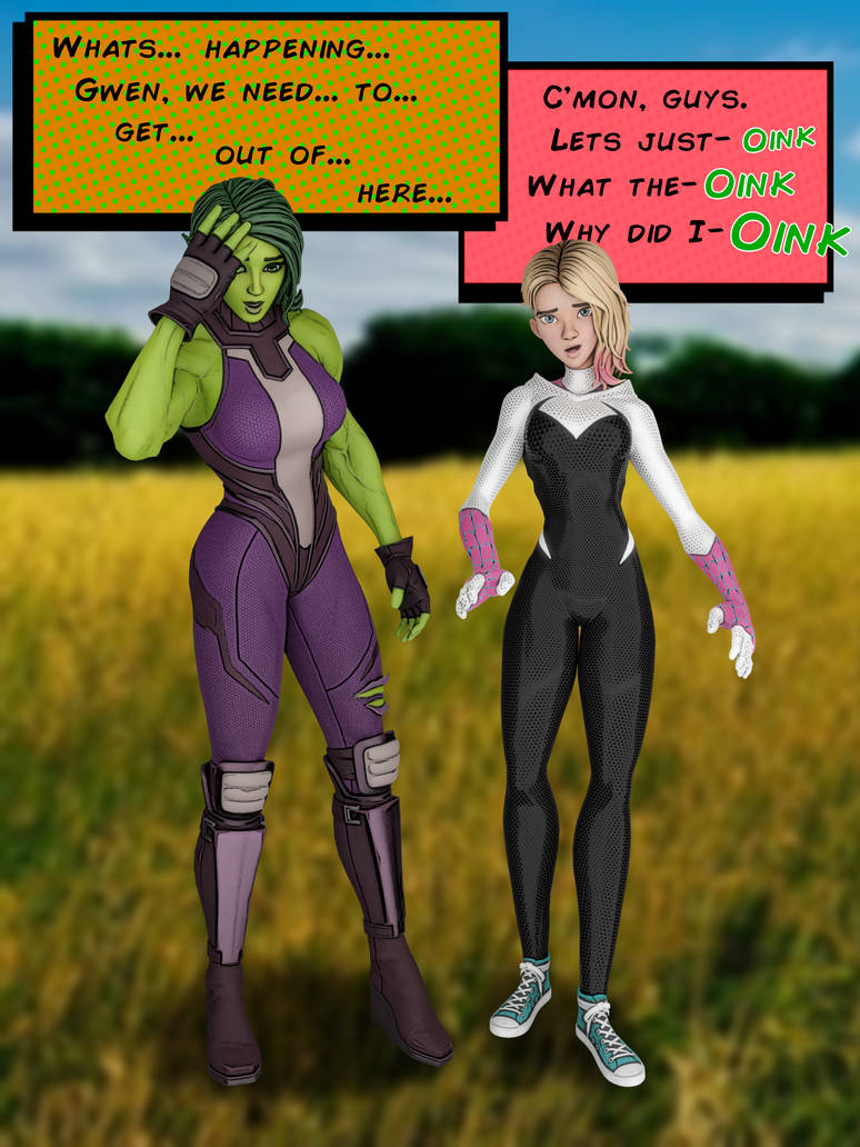 She Hulk And Spider Gwen The Farm 6 By Saltygauntlet On Deviantart