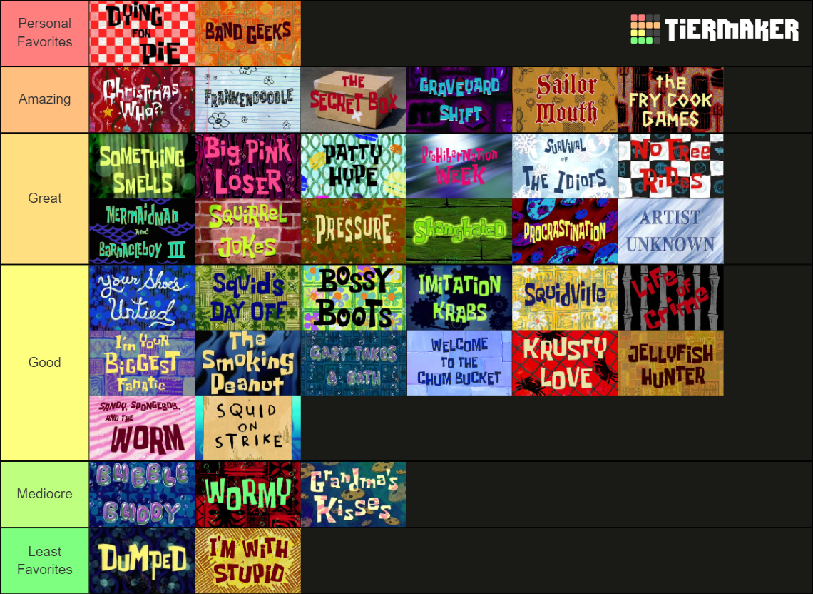 Spongebob Squarepants Season 2 Episode Tier List by thomasfuentes2001 ... Spongebob Squarepants Season 2 Episode Tier List by thomasfuentes2001 ...