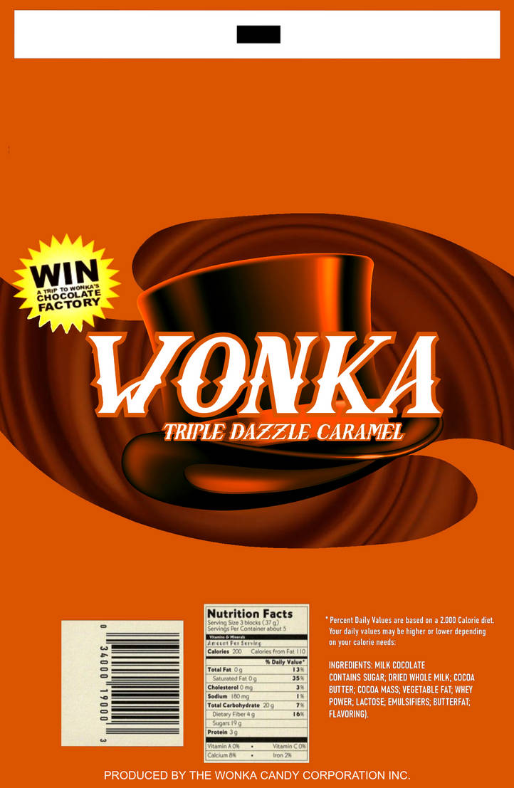 Spielberg Wonka Bar Wrapper (Triple Dazzle Caramel by FB820onDeviantArt ... Spielberg Wonka Bar Wrapper (Triple Dazzle Caramel by FB820onDeviantArt ...