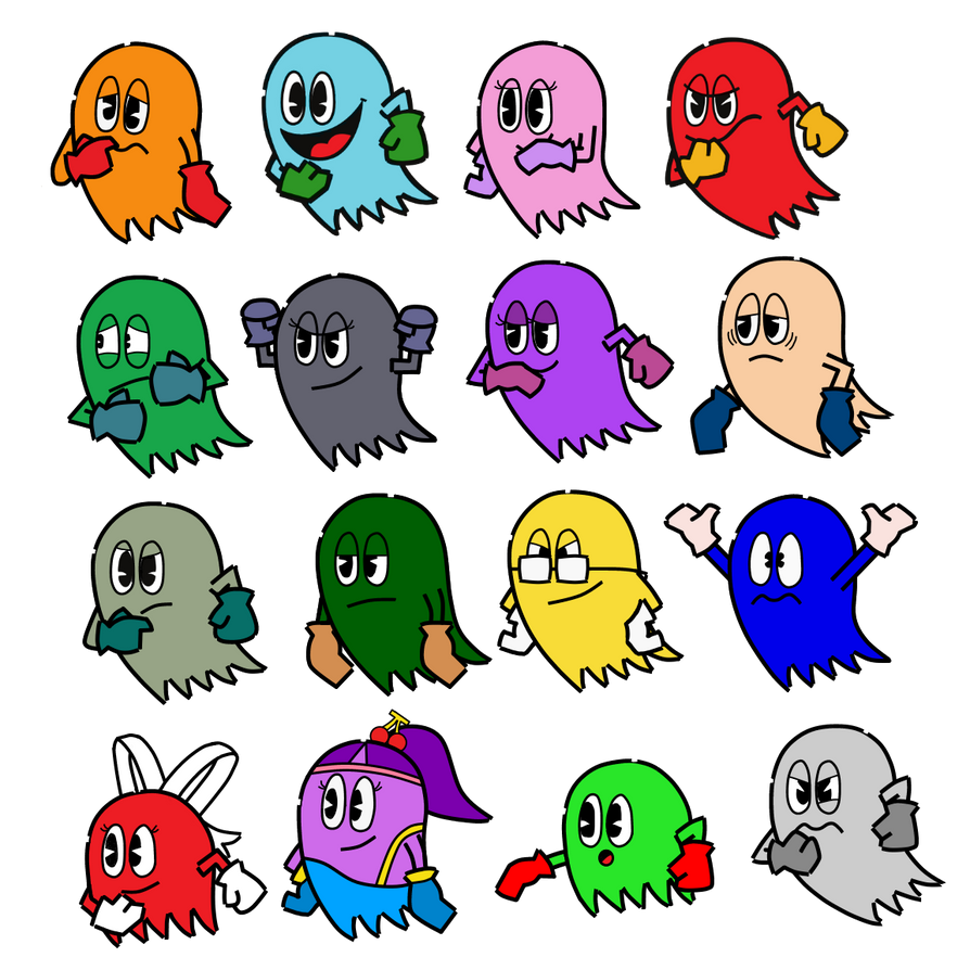 Ghosts In Official Style Collection By Pac Man357 On Deviantart