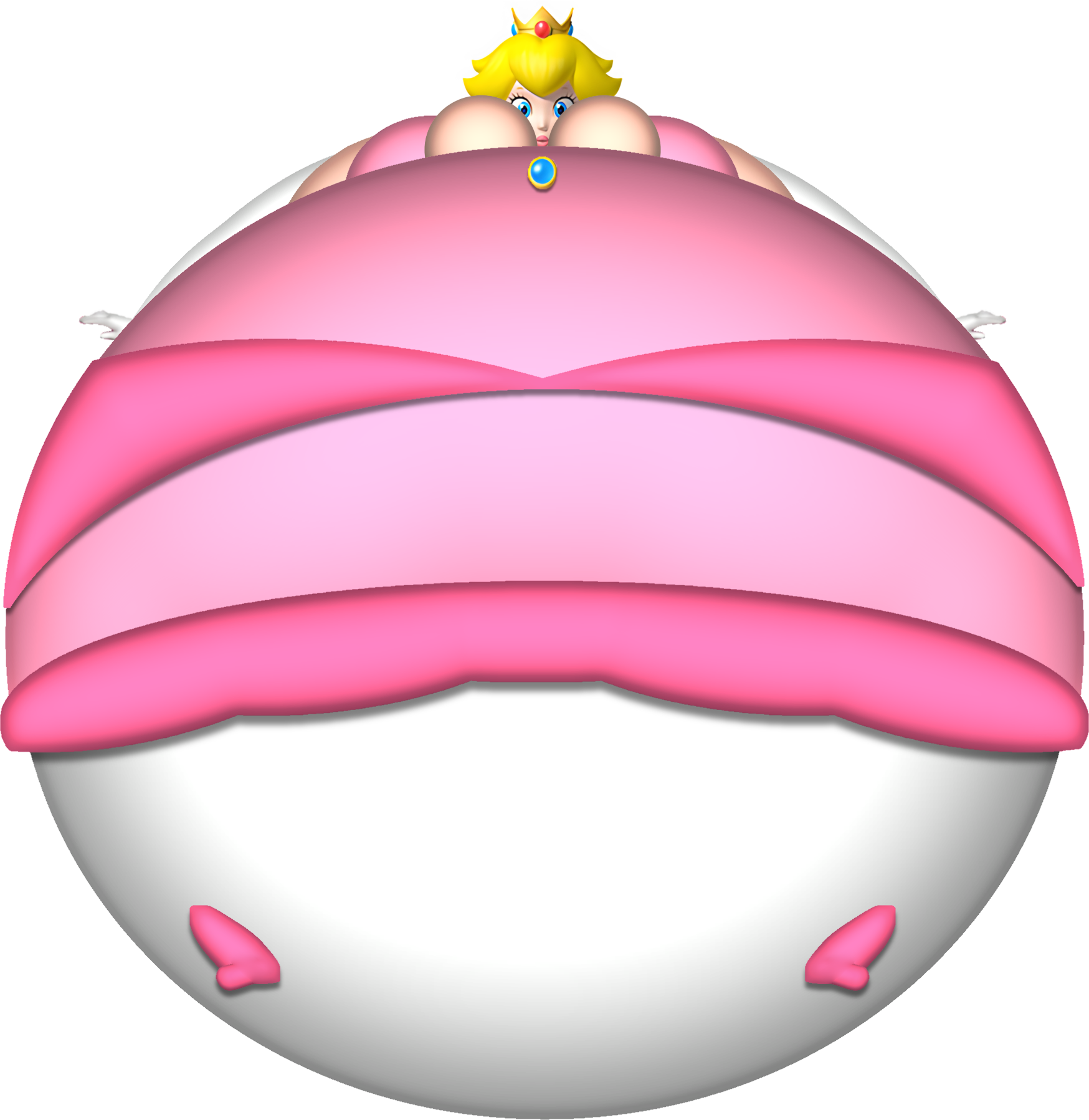 Spherically Inflated Princess Peach By Thefetishfeline On Deviantart