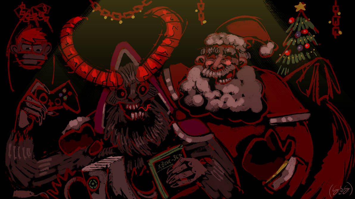 Krampus And Santa Claus By Misterfeelgood On Deviantart