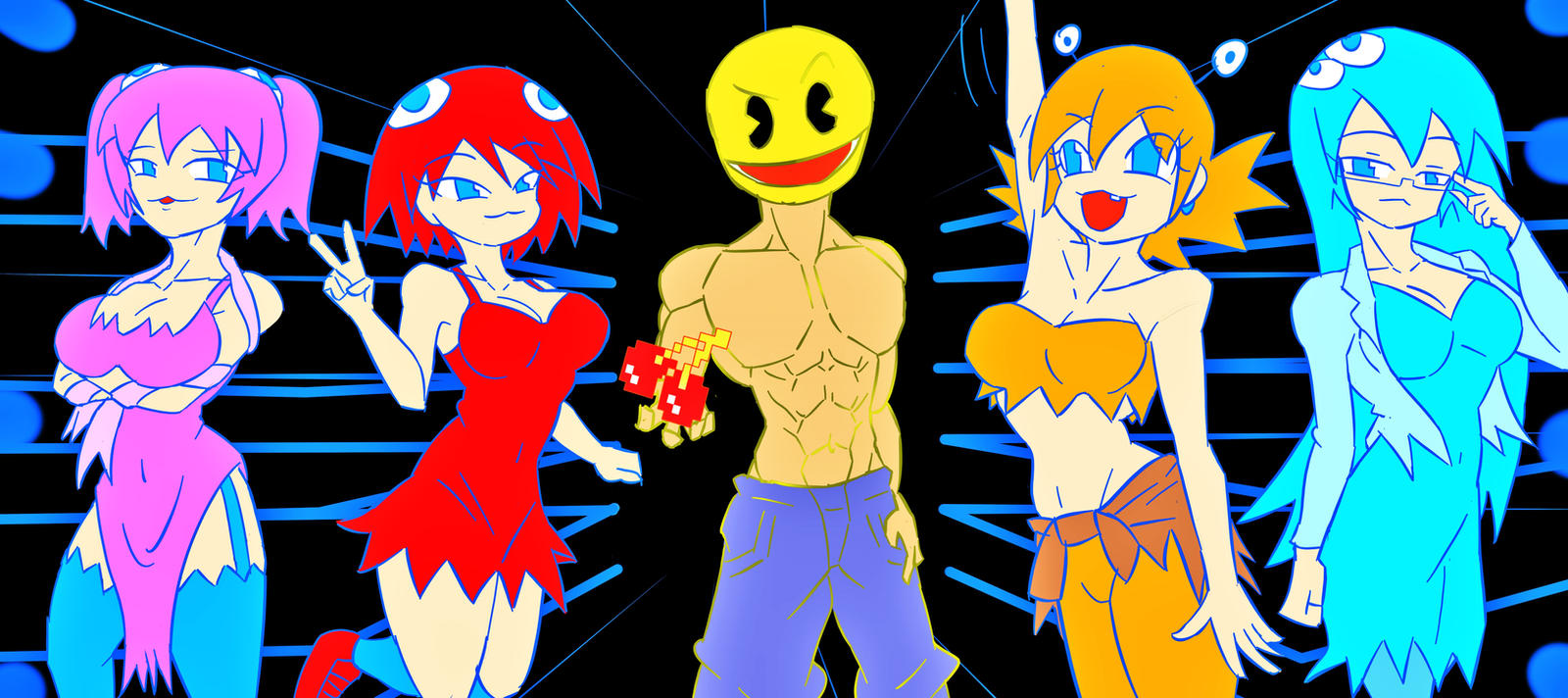 Minus8 Pac Man And The Ghosts Girls Finish By Adamred On Deviantart