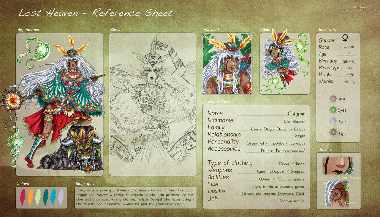 Lost Heaven - RefSheet : Calypso by Linelana on DeviantArt Lost Heaven - RefSheet : Calypso by Linelana on DeviantArt