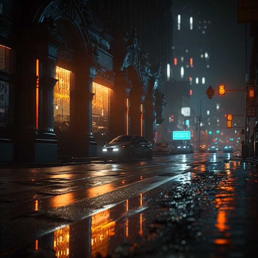 Cyberpunk style city street at night by PicSoAI on DeviantArt Cyberpunk style city street at night by PicSoAI on DeviantArt