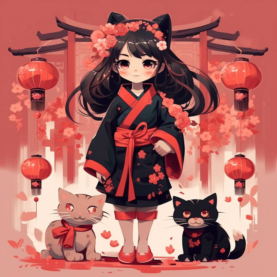 Adoptable Stylized Anime Full Body Cat Girl By Azzyai On Deviantart