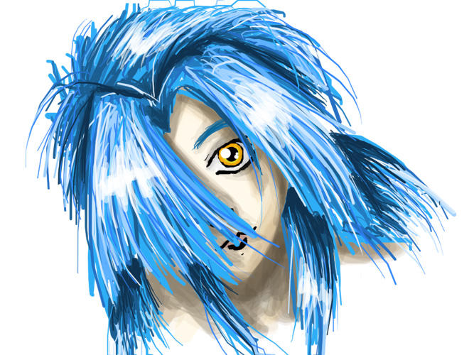 The blue haired warrior by goody2shoesams on DeviantArt
