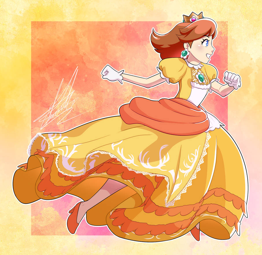 Super Smash Bros Ultimate Princess Daisy Running By Frossartist212 On