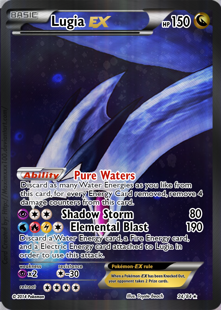 Lugia Ex Pokemon Card By Maximxxx100 On Deviantart