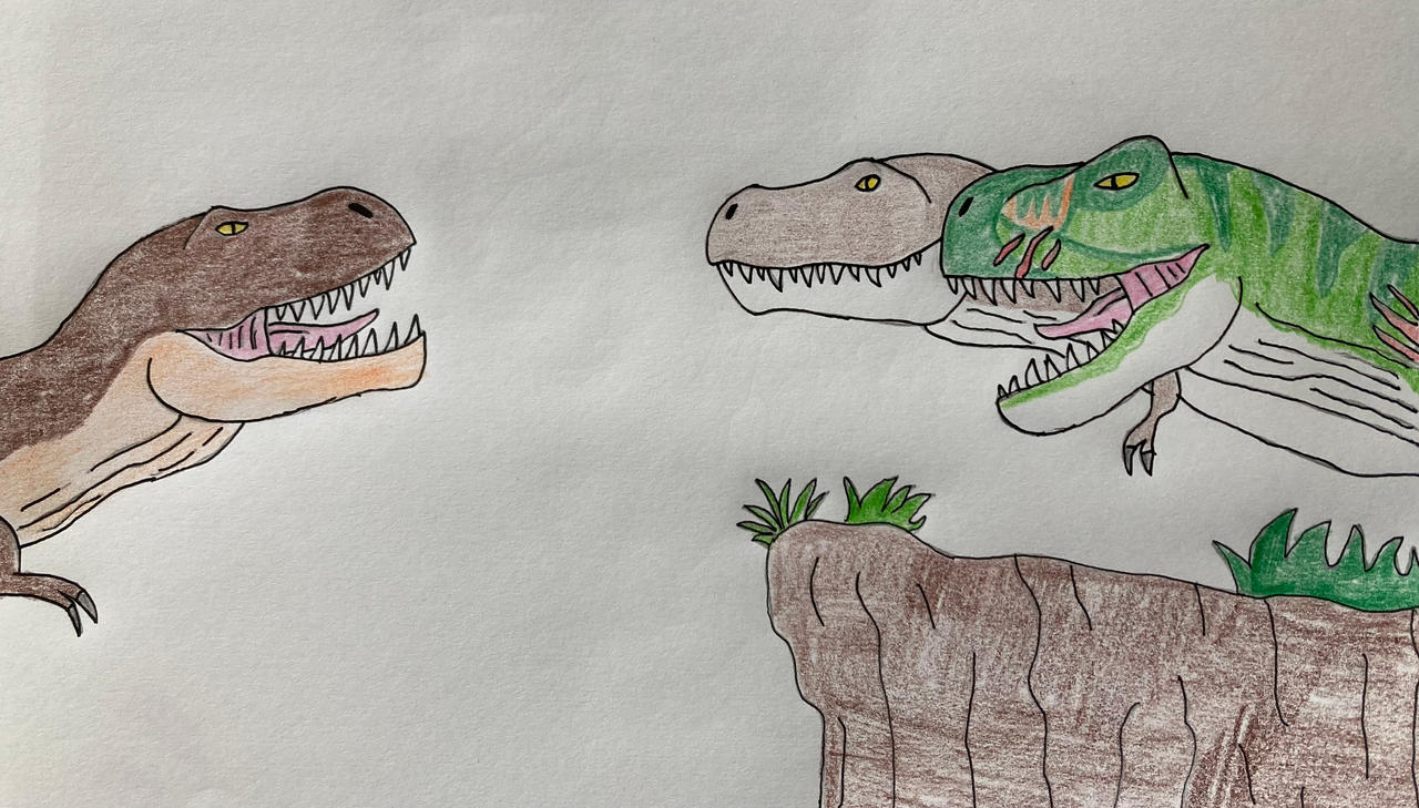 Rexy meets Buck and Doe by drawasaurus04 on DeviantArt Rexy meets Buck and Doe by drawasaurus04 on DeviantArt