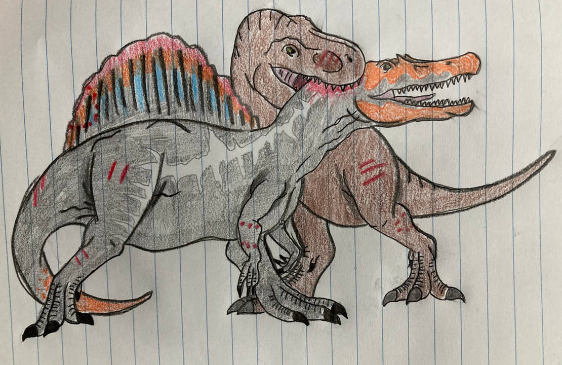 Rexy Vs Spinosaurus By Drawasaurus04 On Deviantart