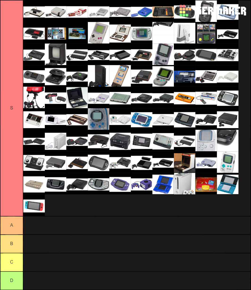 Every Single Video Game Console Tier List Maker By Perro2017 On Deviantart