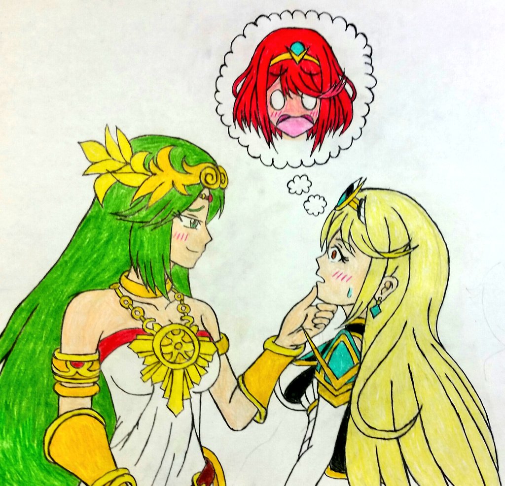 Palutena X Mythra By Dcb2art On Deviantart