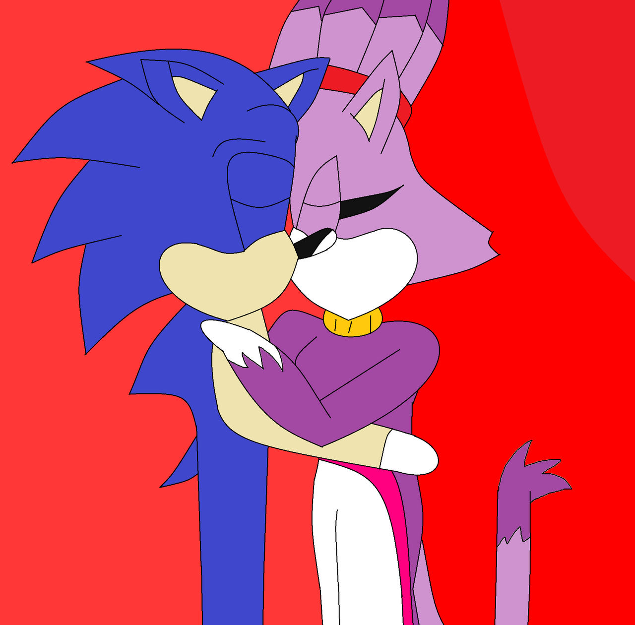Sonic And Blaze Kiss By Adrianbocek On Deviantart