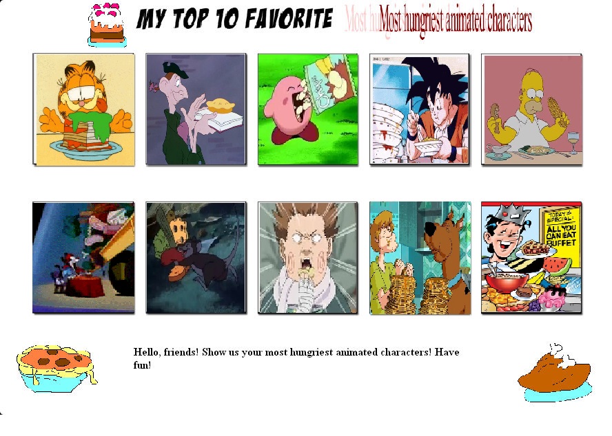Top Ten Hungriest Characters by cmara on DeviantArt Top Ten Hungriest Characters by cmara on DeviantArt