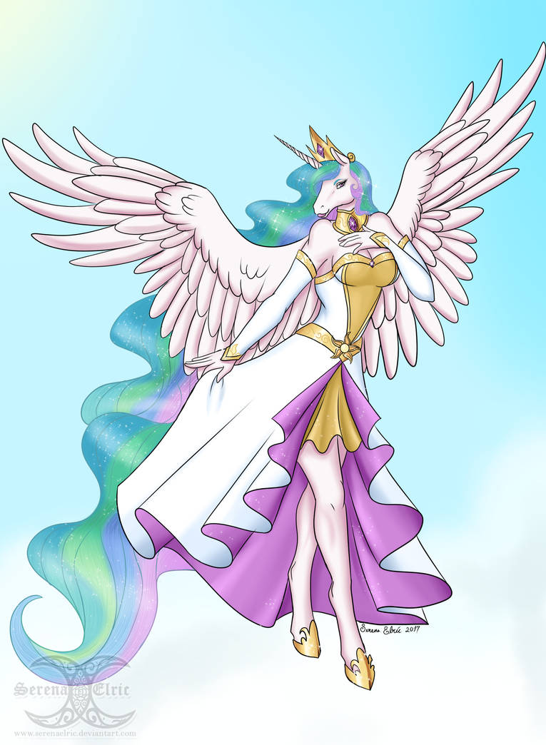 Princess Celestia Anthro By Serenaelric On Deviantart