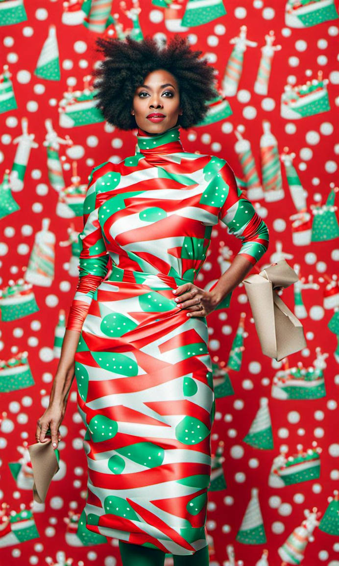 Lady Wearing Wrapping Paper Dress By Bookman333 On Deviantart