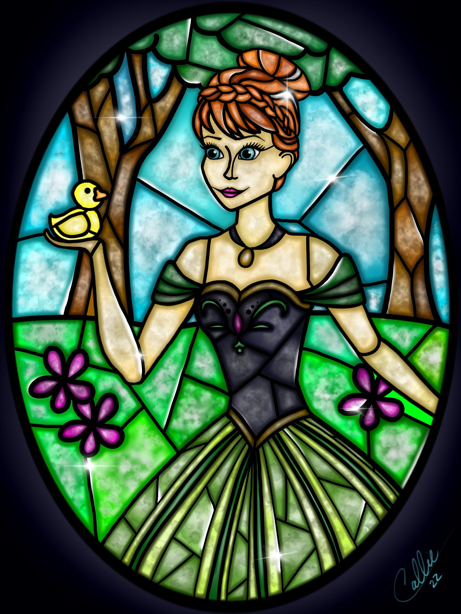 Stained Glass Anna by CallieClara on DeviantArt Stained Glass Anna by CallieClara on DeviantArt