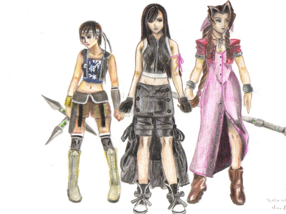 Tifa Aeris Yuffie By Ladysephiroth On Deviantart