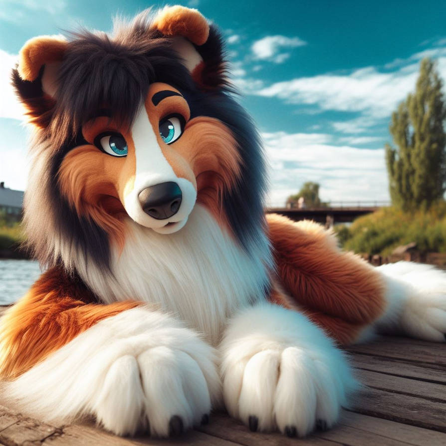 Real Life Anthro Lassie Laying Down V4 By Alteregobro On Deviantart