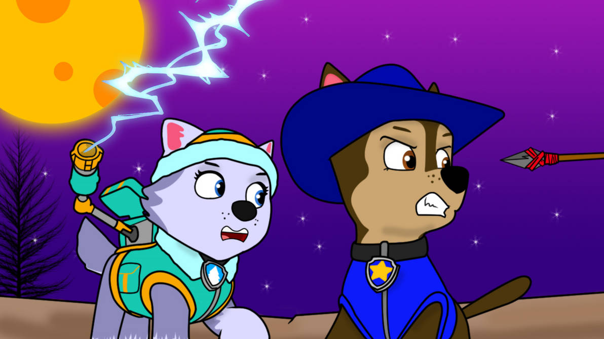 Paw Patrol Chase X Everest Mad At Marshall By Biuchoco On Deviantart