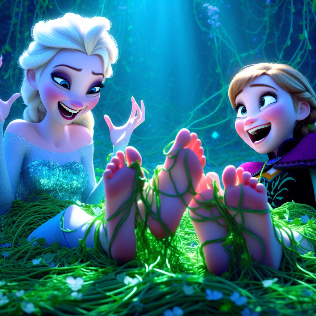 Elsa And Anna Tickled By Vines Part 2 By Lundgrens On Deviantart