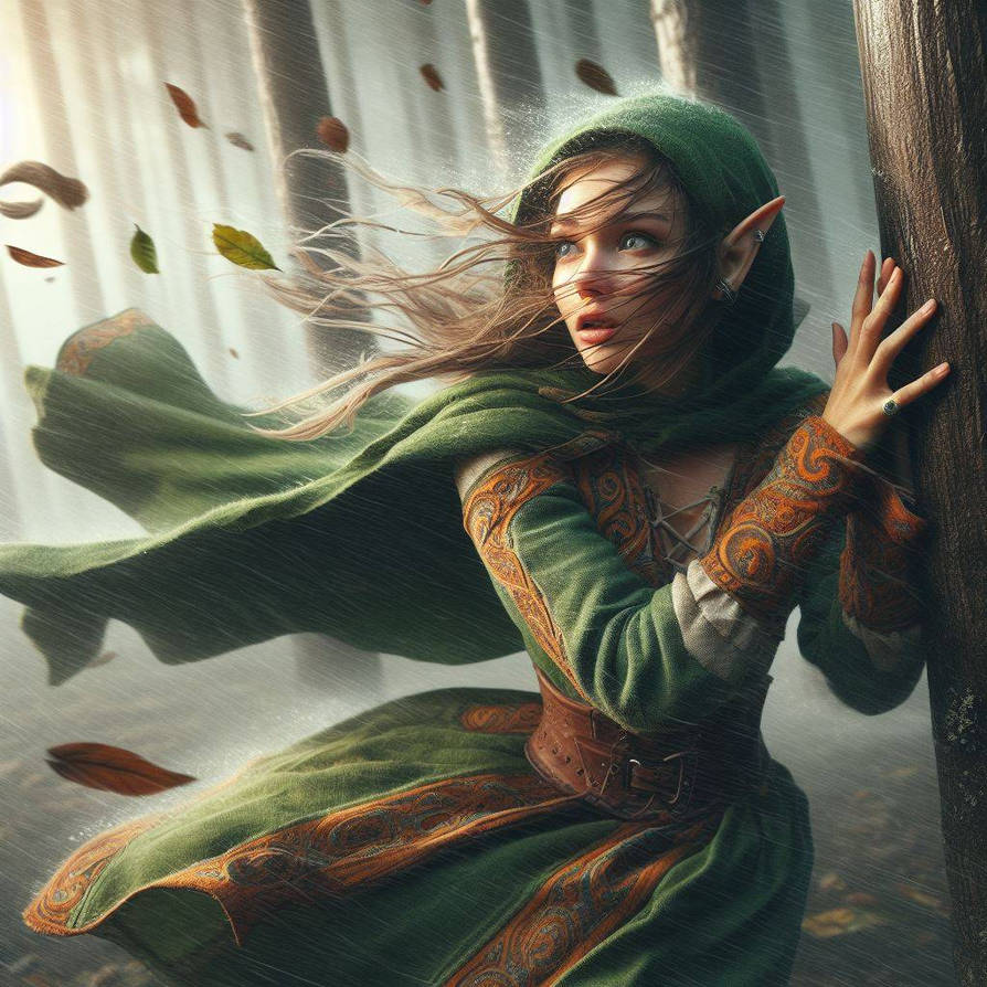 Hooded Woman In A Windstorm Windy Dress By Fumikagee On Deviantart