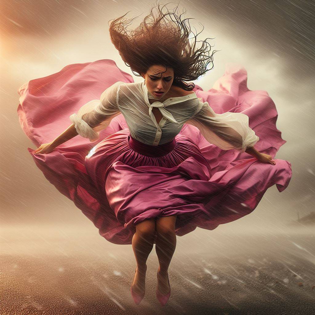 White Blouse And Satin Pink Skirt In A Windstorm By Fumikagee On Deviantart