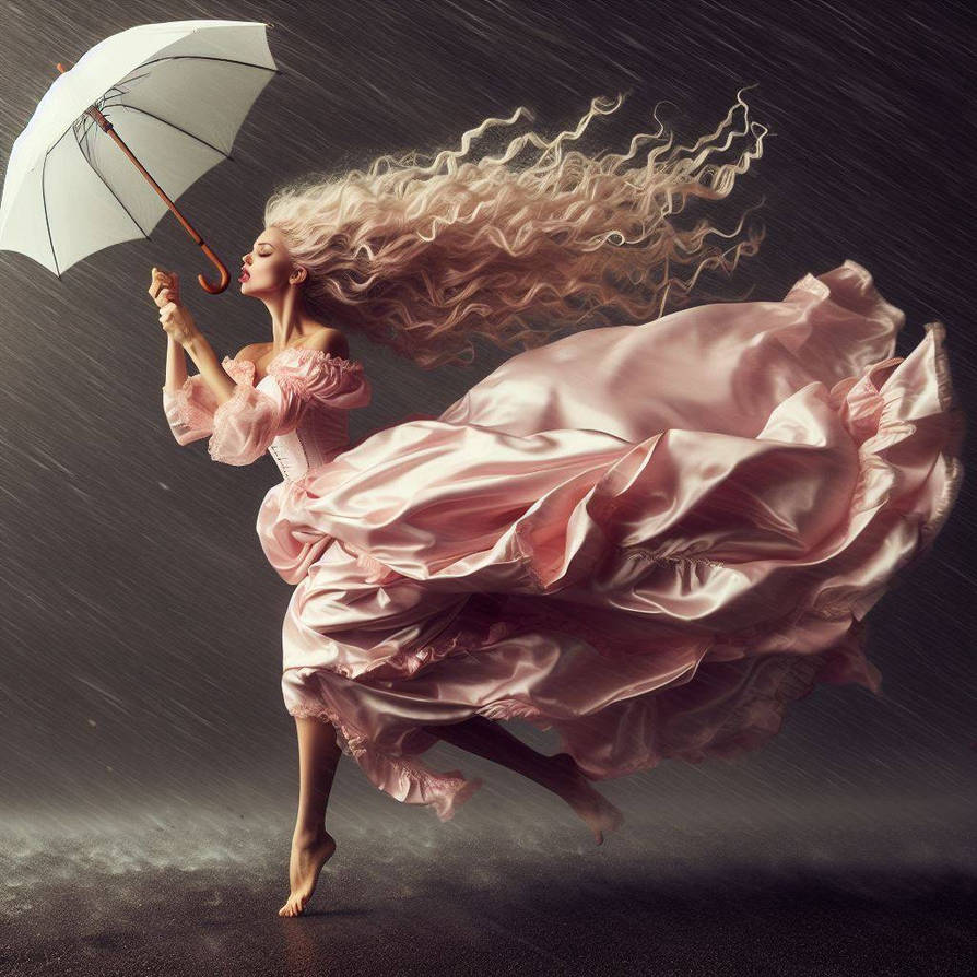 Pink Princess Gown Windy Satin Windstorm Dress By Fumikagee On Deviantart