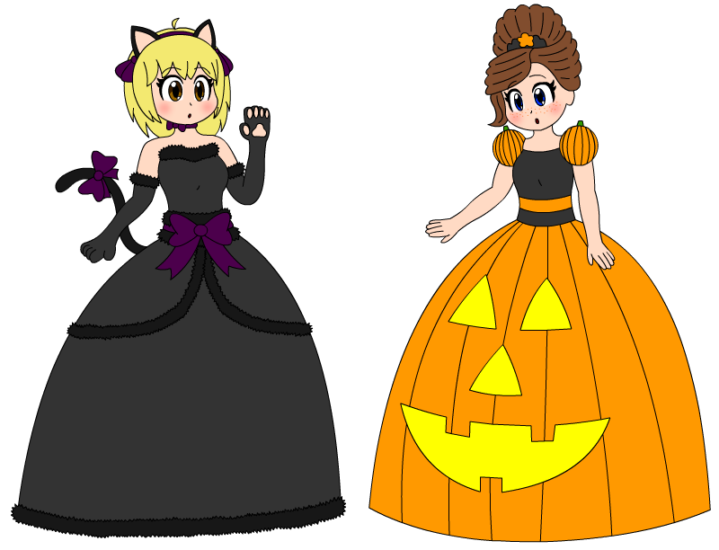 Halloween Ballgowns By Scarlet Nekomata On Deviantart
